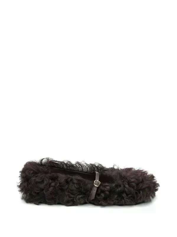 Dorothee Schumacher Furry Fantasy Curly Sheepskin Ballet Flats - Brown