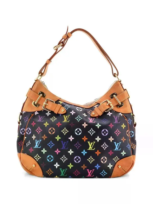 LOUIS VUITTON Greta Handbag Monogram Multicolor Hobo Bag - Black