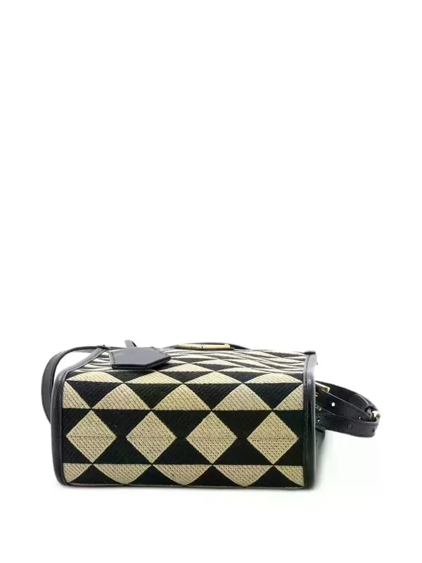Prada Jacquard Mini Shopper Tote Crossbody Bag
