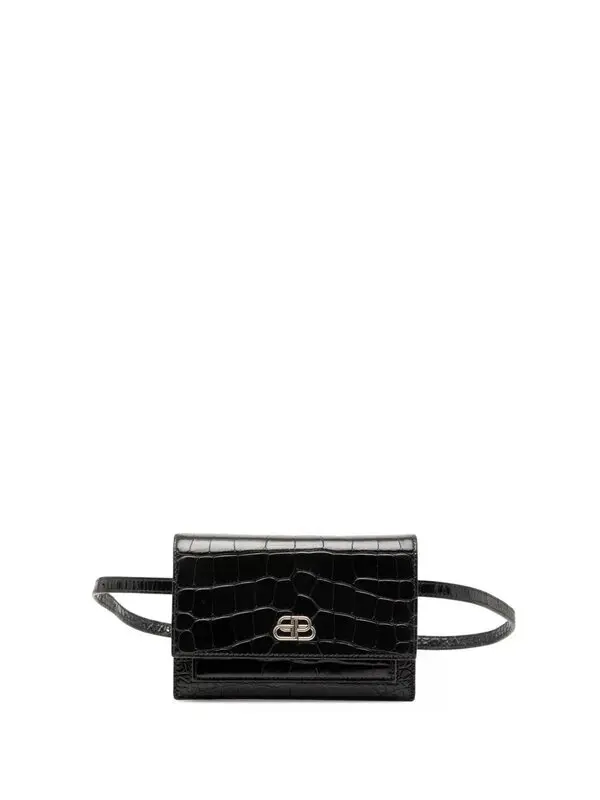 Balenciaga 2019 Croc Embossed Leather Belt Bag