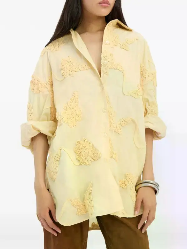 ROTATE BY BIRGER CHRISTENSEN Floral-embroidered Shirt