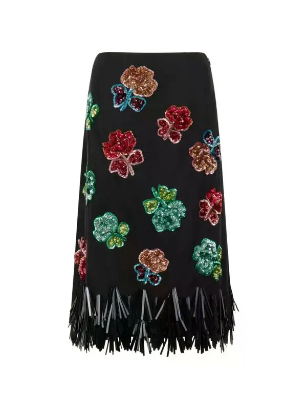 Marni Embellished Floral Sequin Midi Skirt