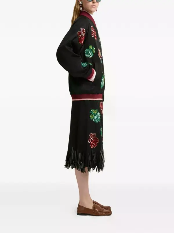 Marni Embellished Floral Sequin Midi Skirt