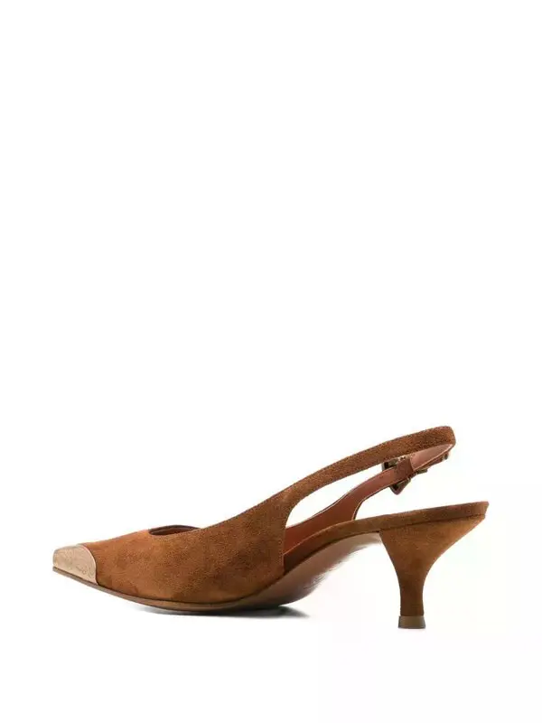 Roberto Festa Teseo Buckle Detail Leather Pumps - Brown