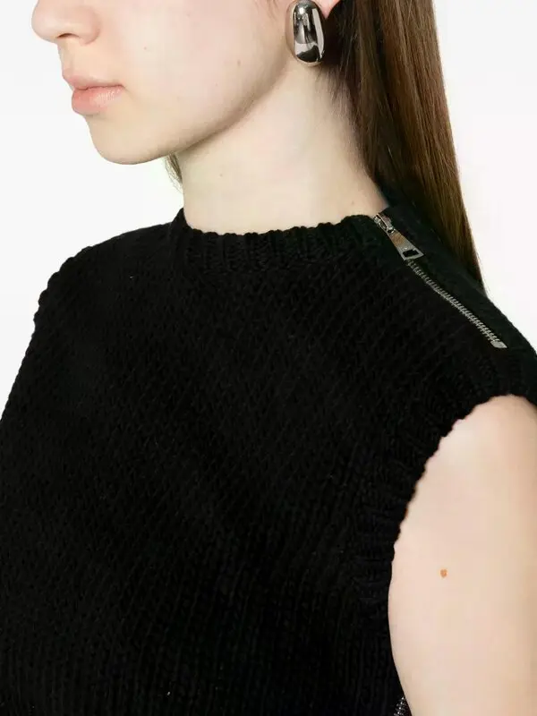 Max Mara Ribbed Knit Zip Top