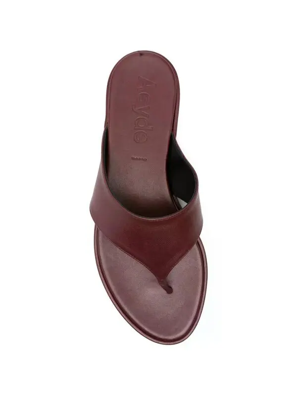 AeydĒ Amaya Nappa Leather Flip Flops - Red