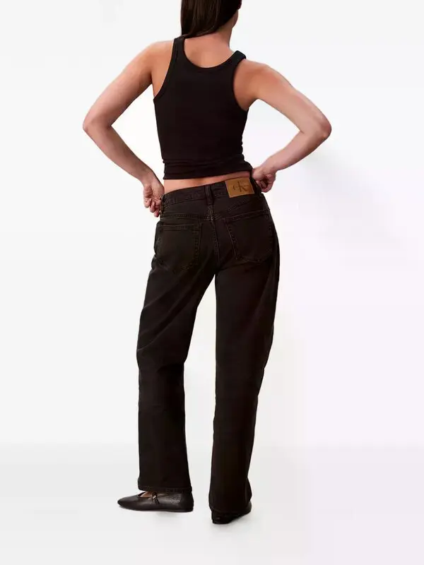 Calvin Klein Straight Leg Jeans With Logo Patch