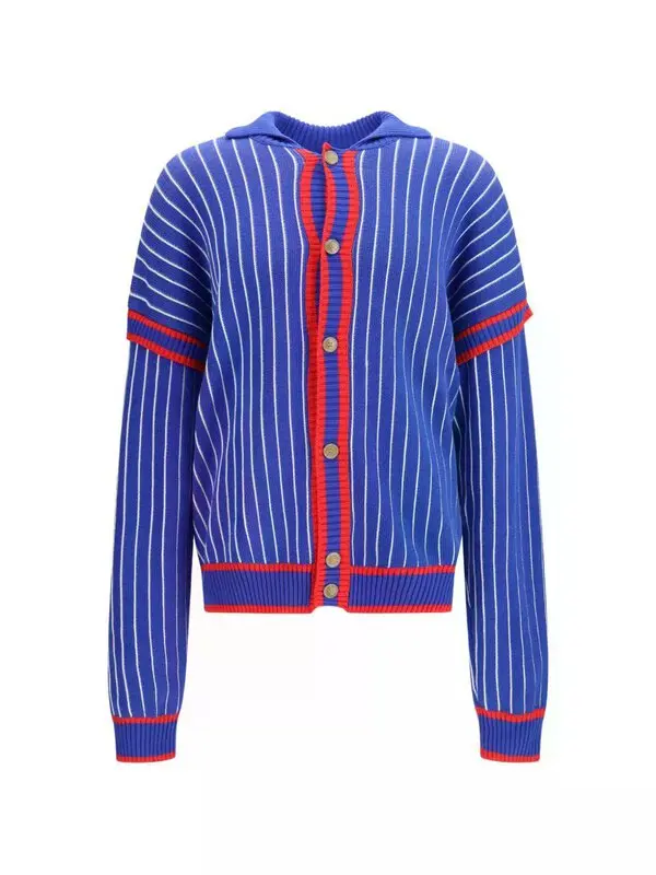 Gcds Pinstriped Knit Cardigan