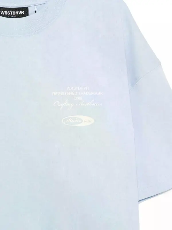 WRSTBHVR Round Neck Short Sleeve T-shirt With Graphic Print
