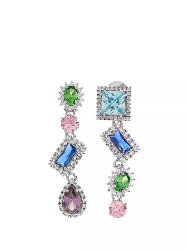 MAISON MARGIELA Geometric Drop Earrings - Silver