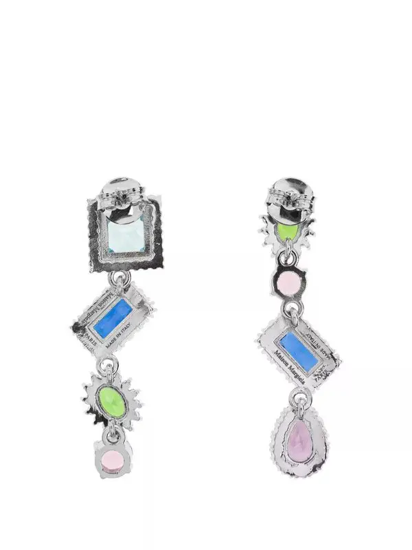 MAISON MARGIELA Geometric Shape Drop Earrings - Silver
