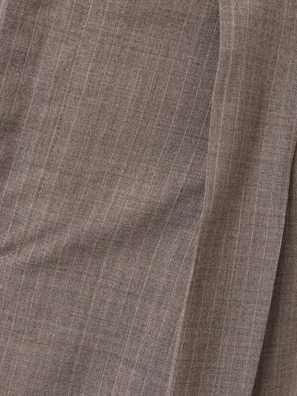 DEIJI STUDIOS Pleated Pinstriped Wool-twill Wide-leg Pants - Gray