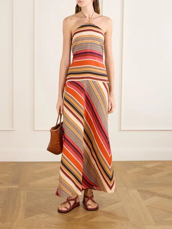 Faithfull The Brand Clara Striped Linen Maxi Dress