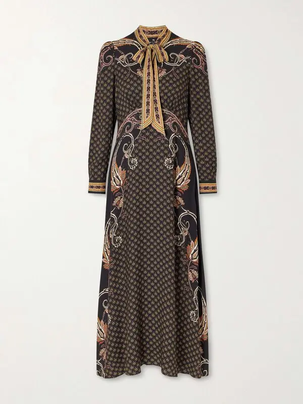 Etro Paisley Printed Satin Midi Dress - Multi