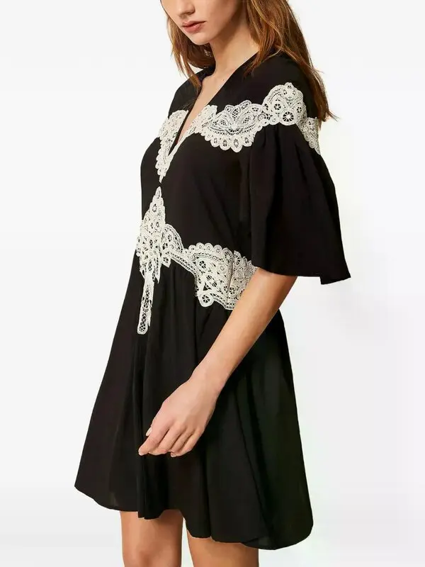 TWINSET Muslin Dress With Macramé Accents