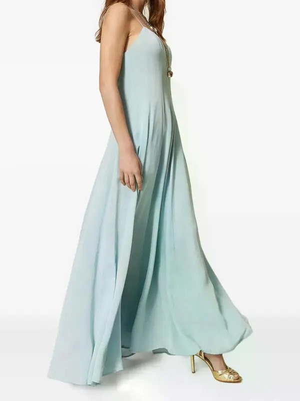 TWINSET Maxi Sleeveless Spaghetti Strap Dress - Blue
