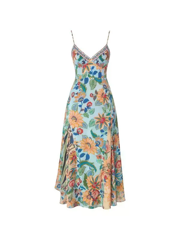 Farm Rio Sleeveless Maxi Dress - Blue