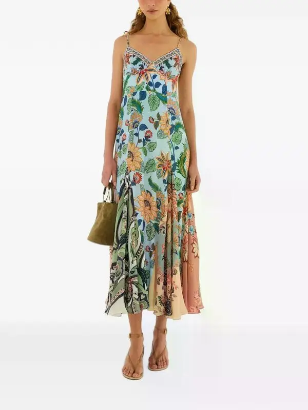 Farm Rio Sleeveless Maxi Dress - Blue