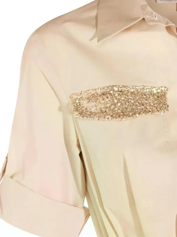 Antonelli Firenze Cotton Midi Dress With Sequins And Belt