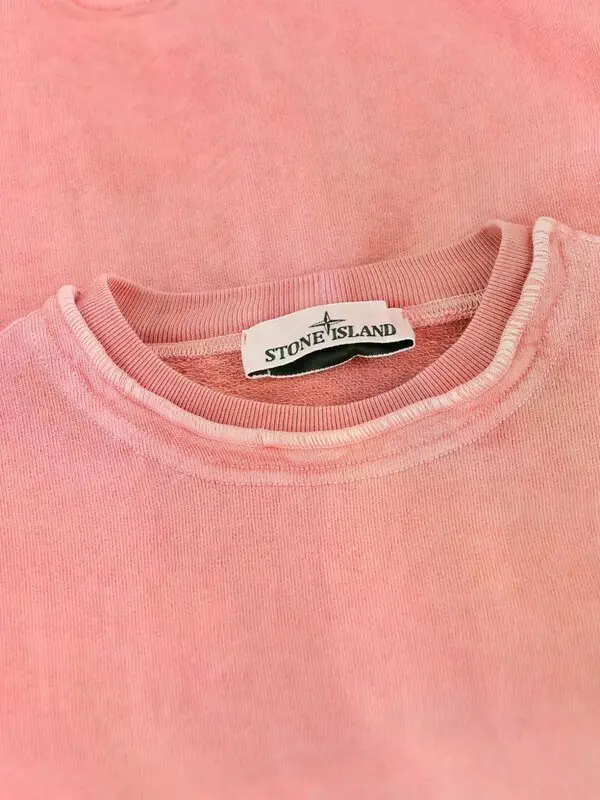 Stone Island Crewneck Sweatshirt With Logo Patch - Pink