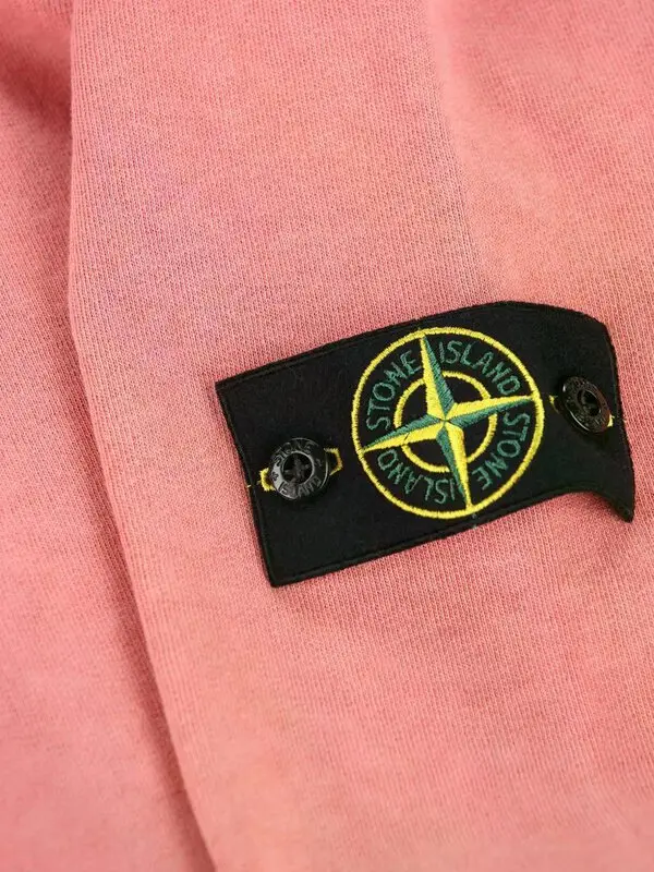 Stone Island Crewneck Sweatshirt With Logo Patch - Pink
