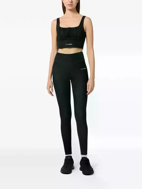 PLEIN SPORT Logo-print Cropped Top - Black