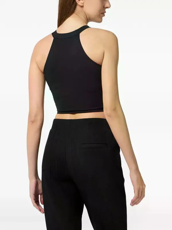 PLEIN SPORT Cropped Logo Tank Top