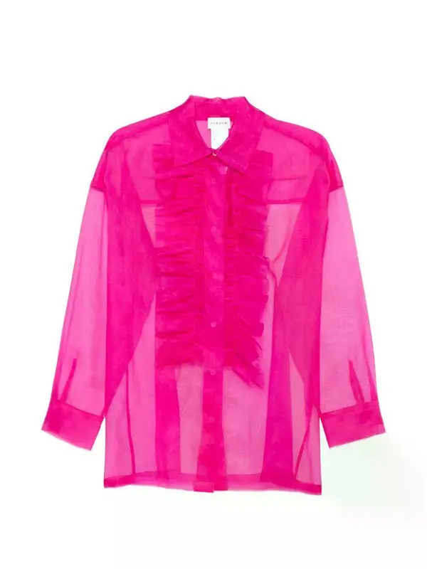 P.a.r.o.s.h Sheer Ruffled Blouse - Pink
