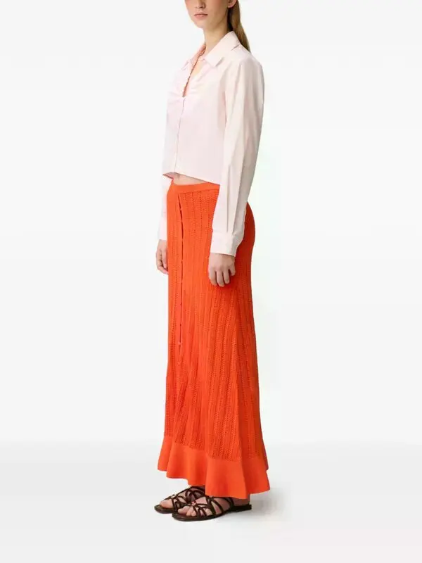 Claudie Pierlot Knitted Button-front Maxi Skirt