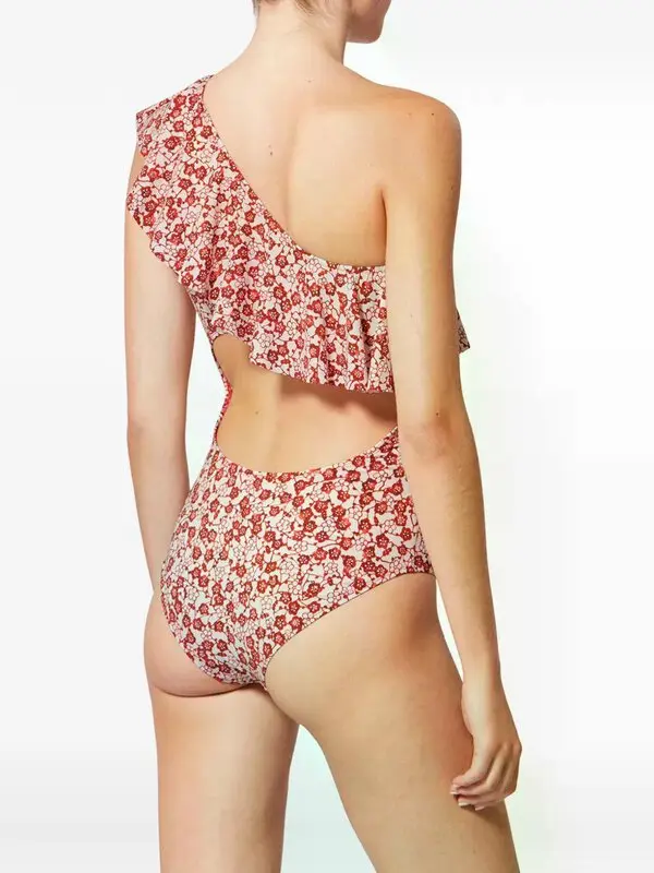 Isabel Marant Étoile Sicilya One-piece Swimsuit With Ruffle Trim - Red