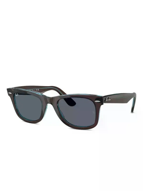 Ray-ban And Blue Trim Square Frame Sunglasses