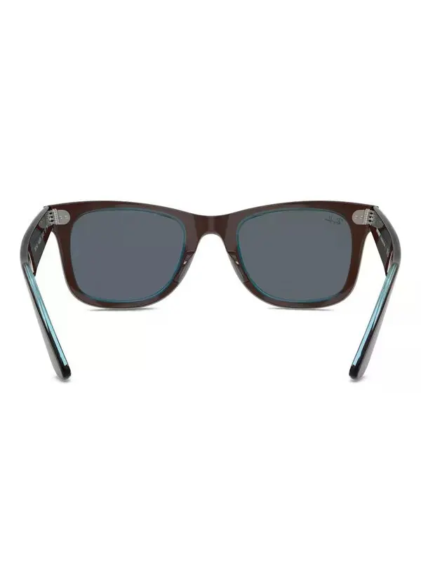 Ray-ban And Blue Trim Square Frame Sunglasses
