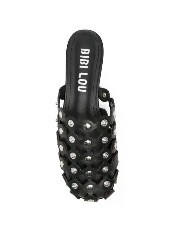 BIBI LOU Embellished Leather Mules
