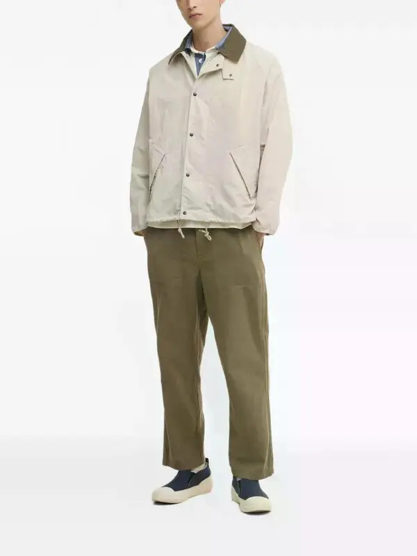 Barbour Transport Button Jacket With Corduroy Collar - Neutrals