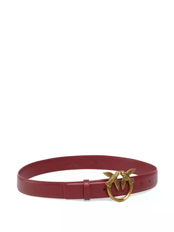 Pinko Love Birds Leather Belt - Red