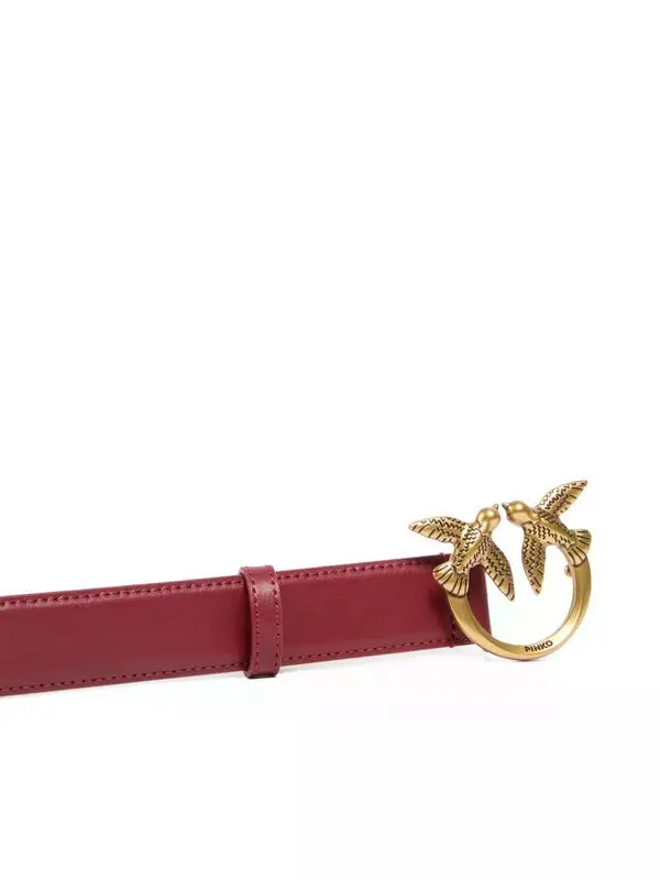 Pinko Love Birds Leather Belt - Red