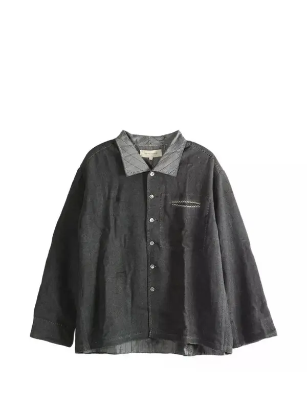 MUTEDANCE Chest-pocket Check-collar Shirt