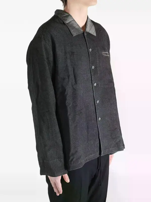 MUTEDANCE Chest-pocket Check-collar Shirt