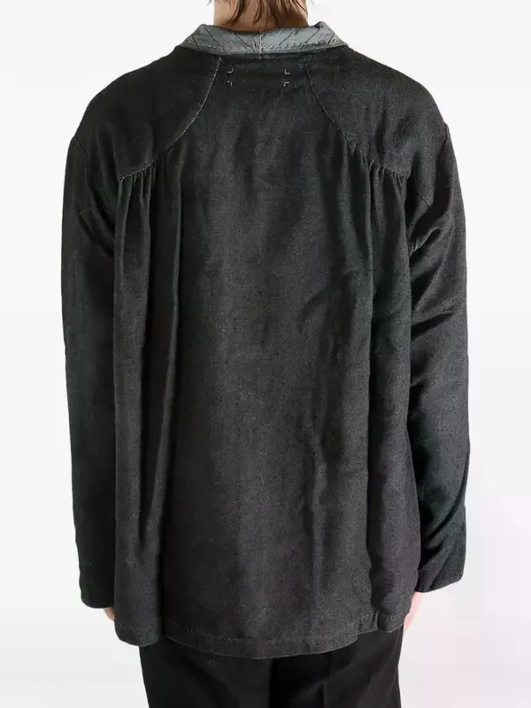 MUTEDANCE Chest-pocket Check-collar Shirt