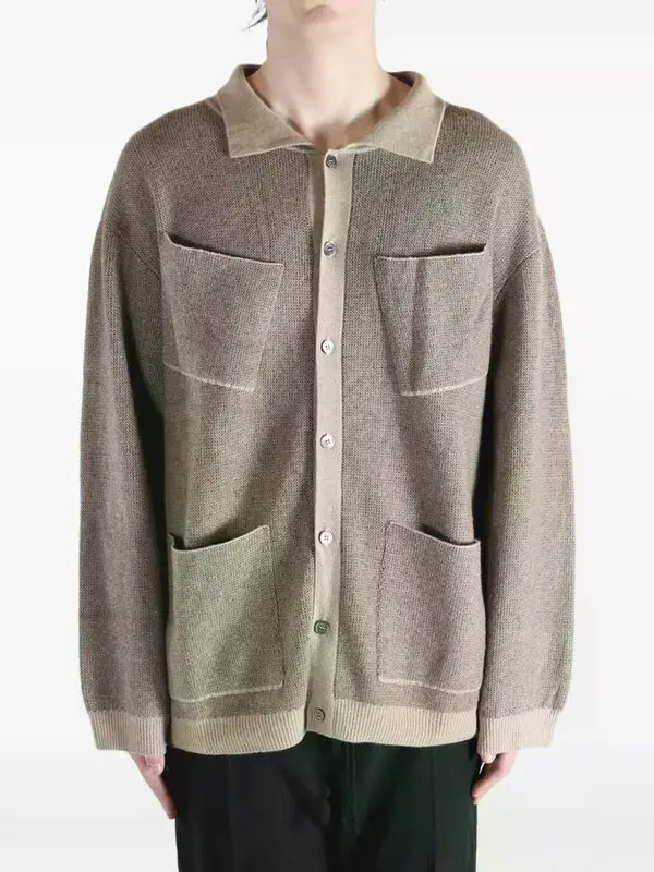 MUTEDANCE Patch-pocket Collared Cardigan