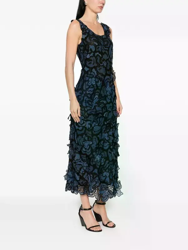 Simkhai Dark Indigo Floral Lace Midi Dress