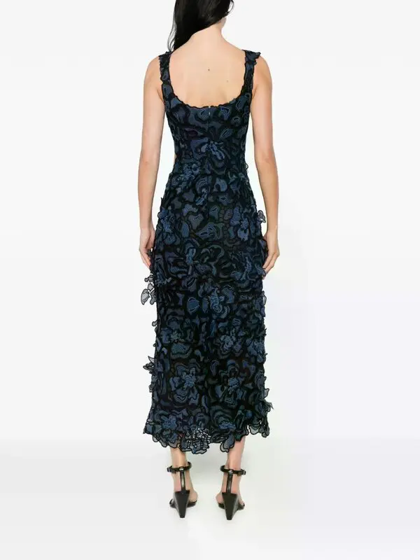 Simkhai Dark Indigo Floral Lace Midi Dress