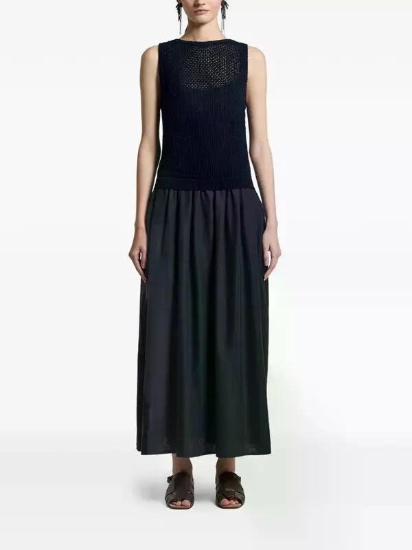 Peserico Open-knit Sleeveless Maxi Dress - Blue