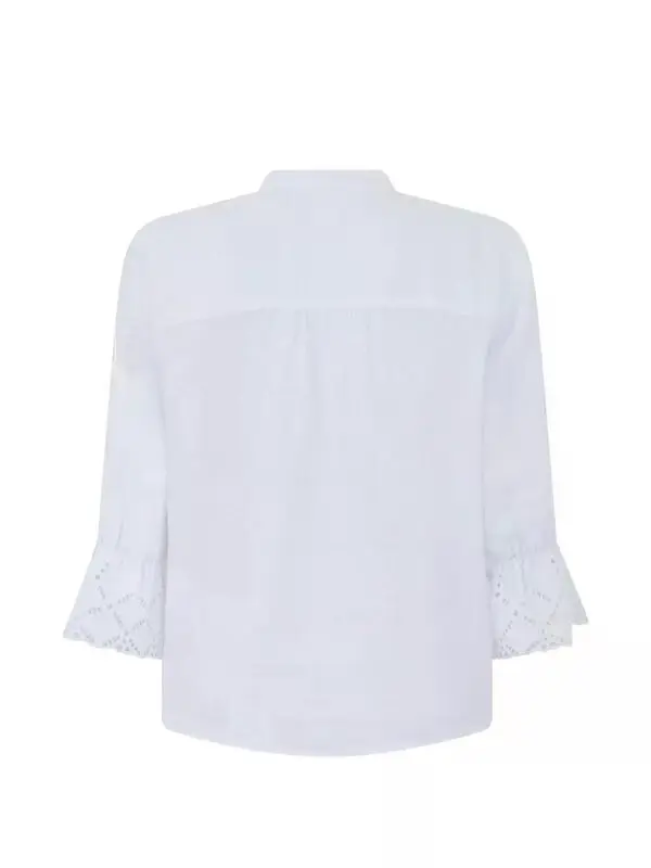 120% Lino Buttoned Shirt With Eyelet Detailing