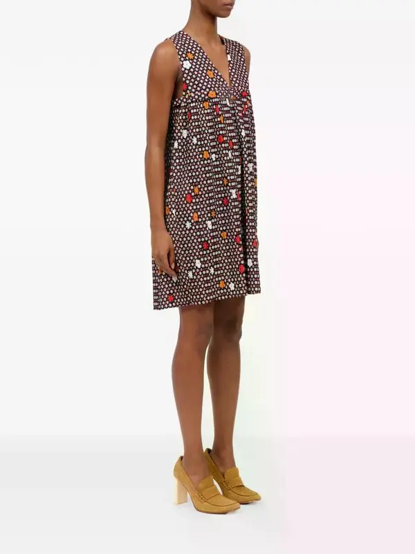 MAISON MARGIELA V-neck Floral Mini Dress
