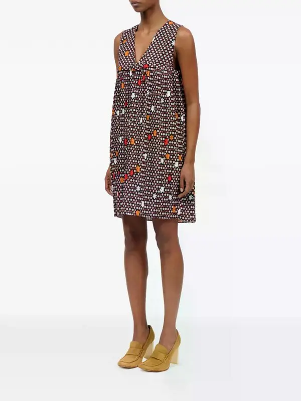 MAISON MARGIELA V-neck Floral Mini Dress