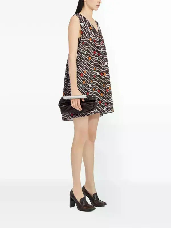MAISON MARGIELA V-neck Floral Mini Dress