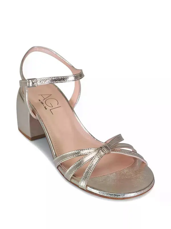 Agl Clio Metallic Block Heel Sandals - Silver