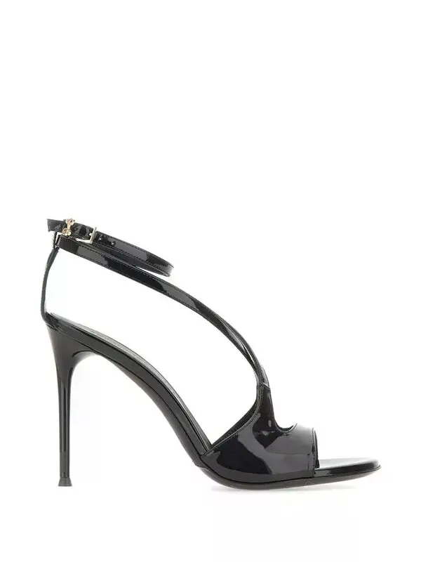 SERGIO LEVANTESI Patent Crossed-strap Heeled Sandals