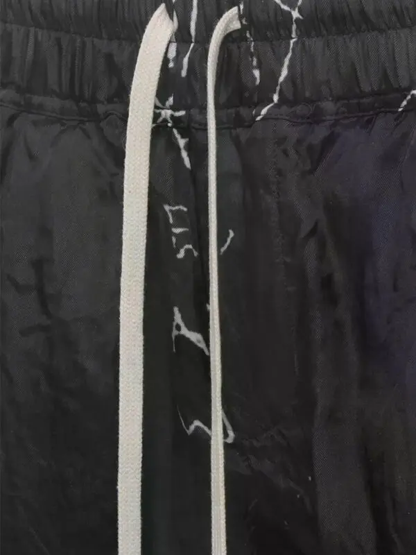 Rick Owens Drawstring Waist Shorts With Text Print